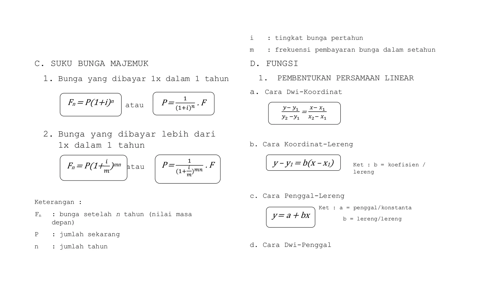 Rumus matematika bisnis | DOCX