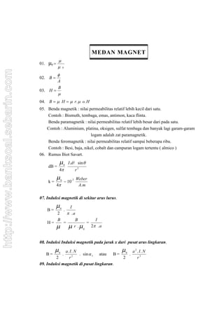 Rumus medan magnet | PDF