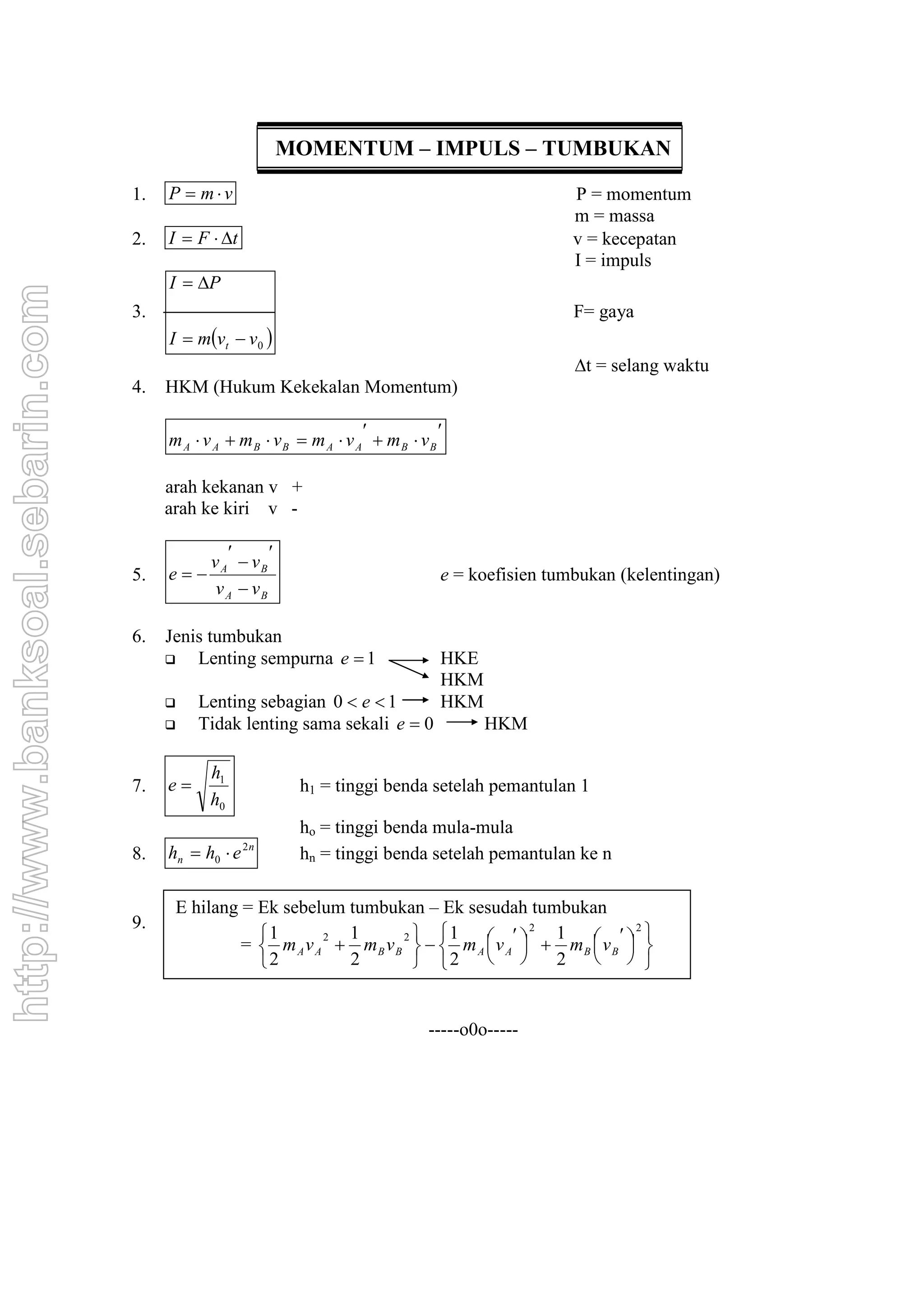 Rumus momentum | PDF