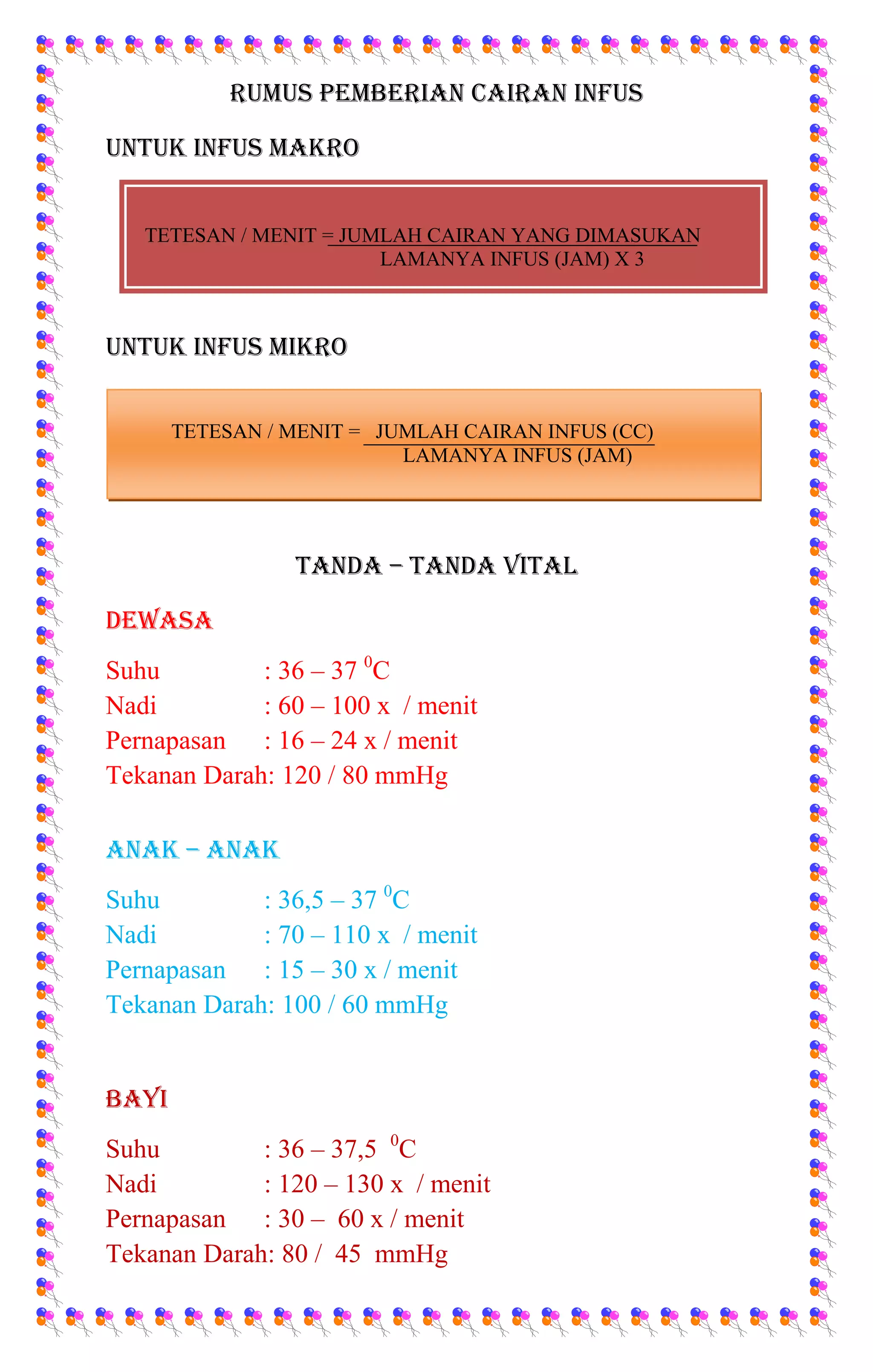 Rumus pemberian cairan infus | DOCX