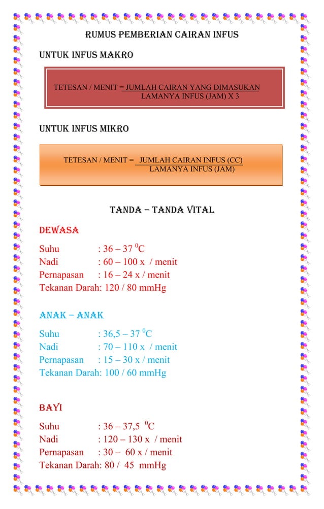 Rumus pemberian cairan infus | DOCX