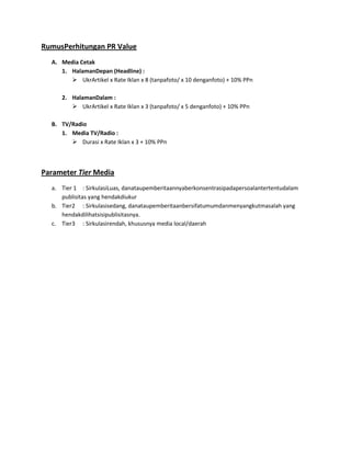 Rumus perhitungan pr value | DOCX