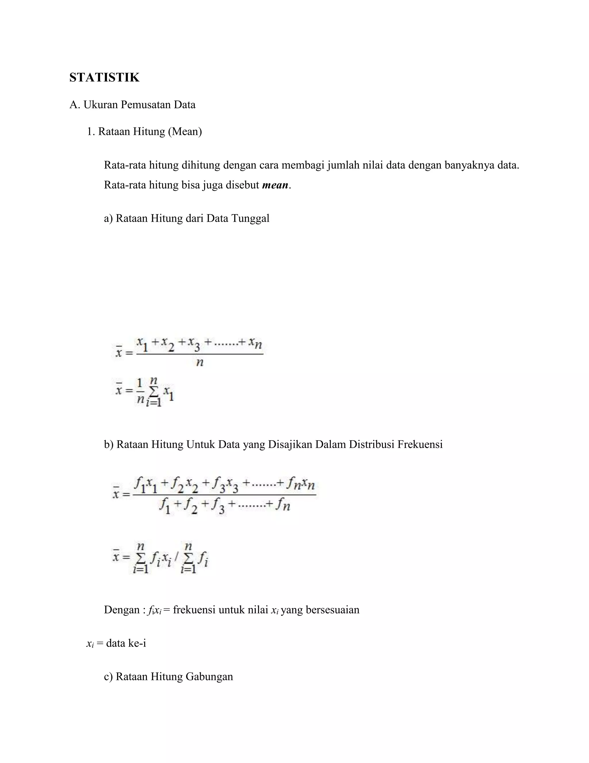 Rumus statistik | DOCX