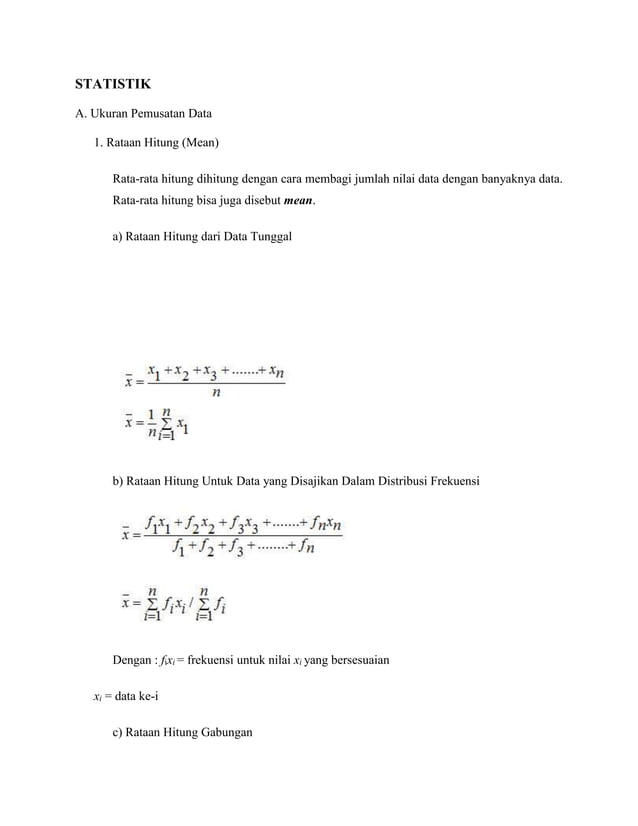 Rumus statistik | DOCX