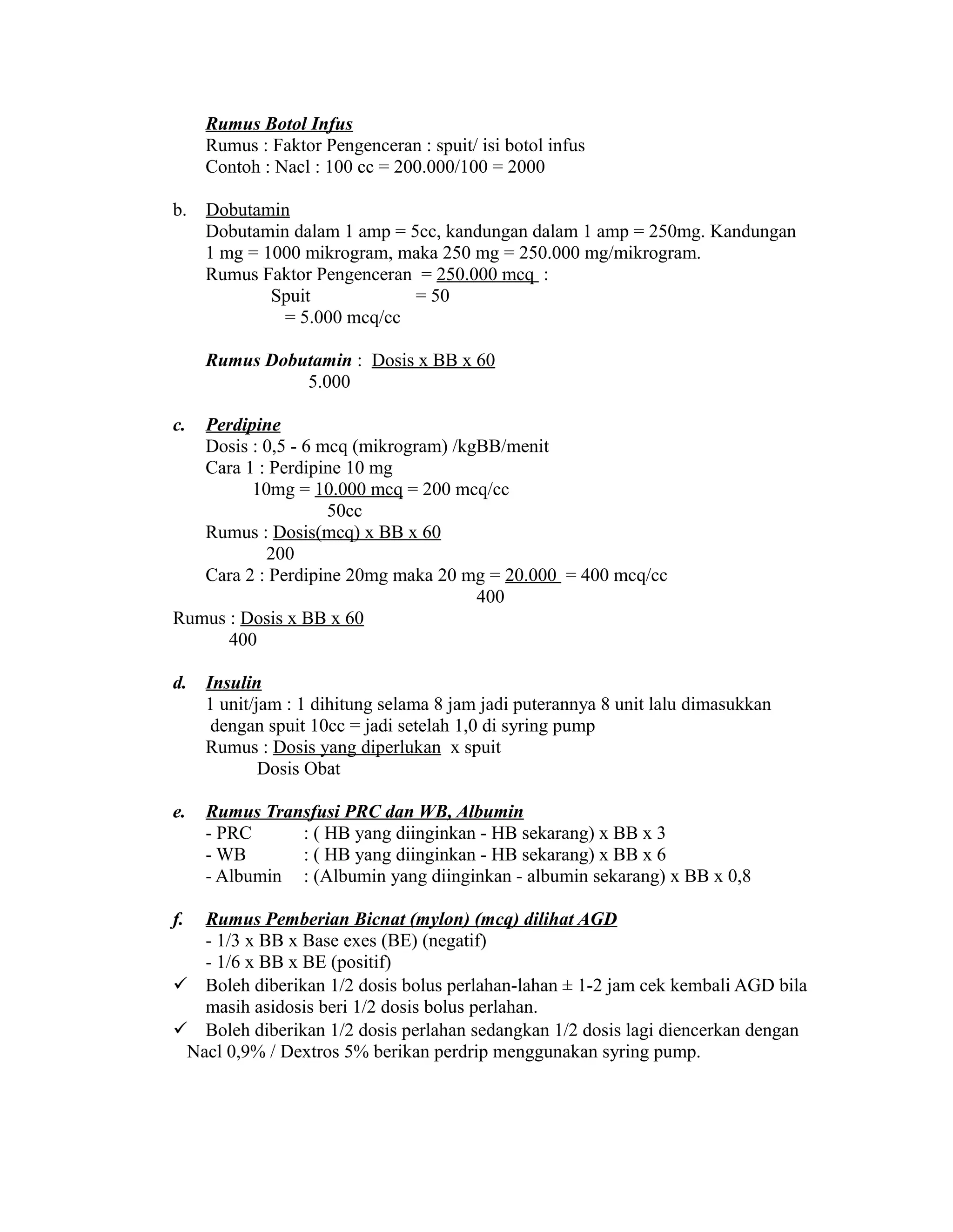 Rumus tetesan infus | DOC