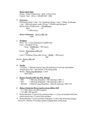 Rumus tetesan infus | DOC