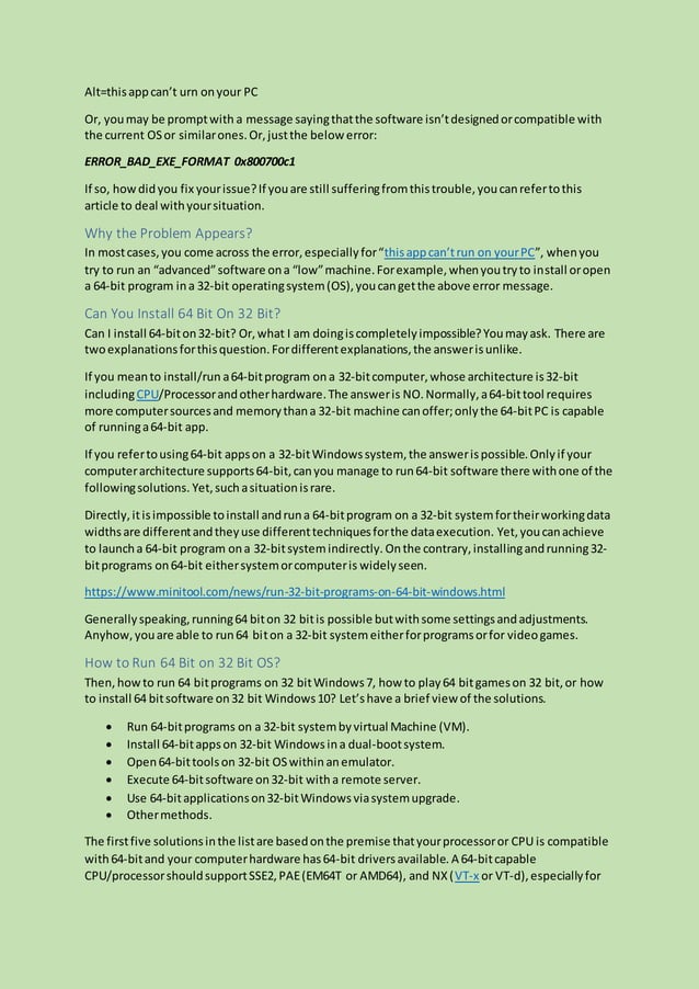 run 64 bit on 32 bit | PDF