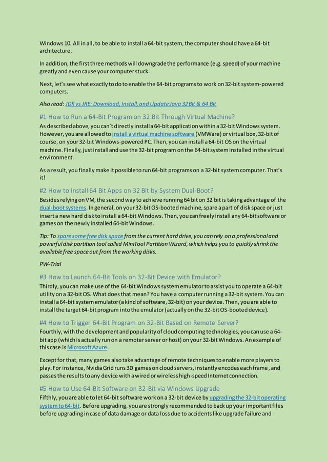 run 64 bit on 32 bit | PDF