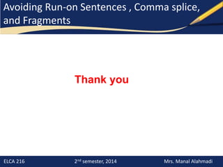 Run ons and comma splice | PPT