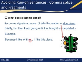 Run ons and comma splice | PPT