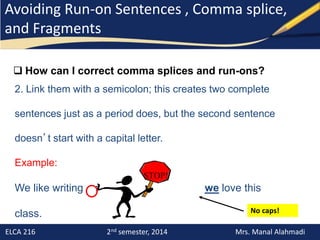 Run ons and comma splice | PPT