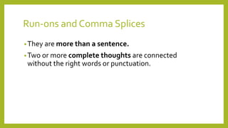 Run ons and Fragments | PPTX