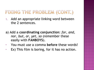 Run on sentences | PPT