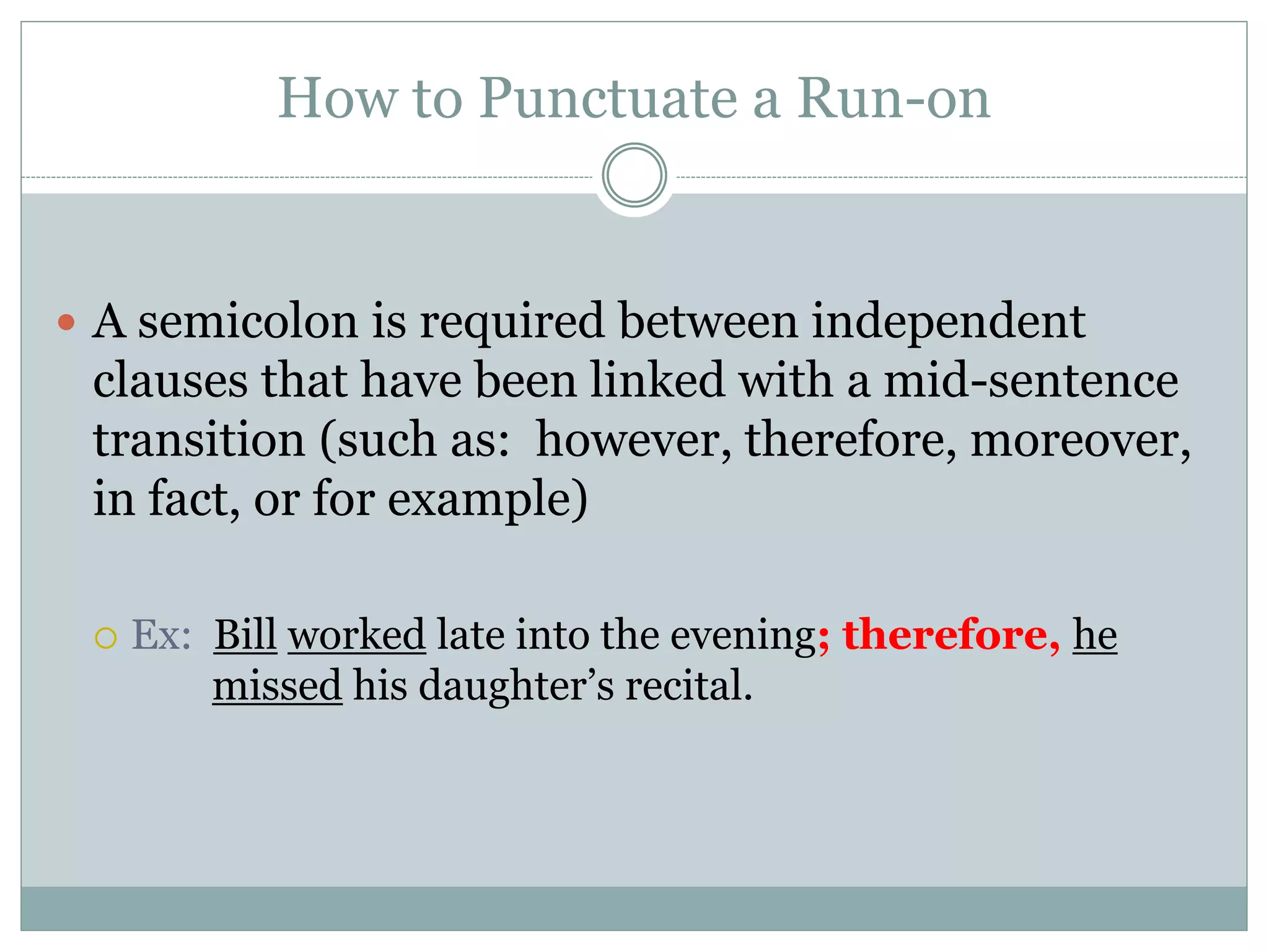 Run on sentences | PPTX