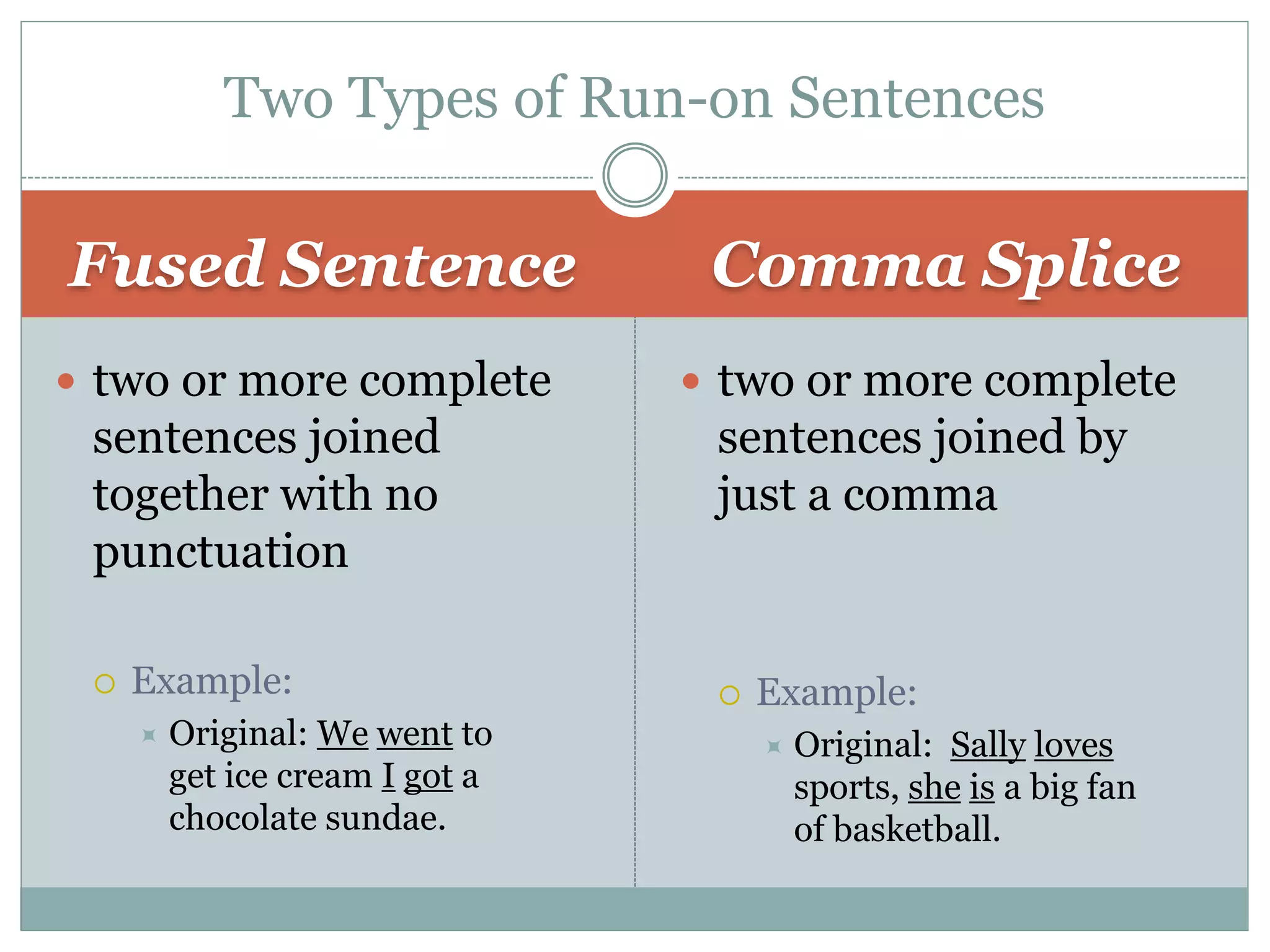 Run on sentences | PPTX