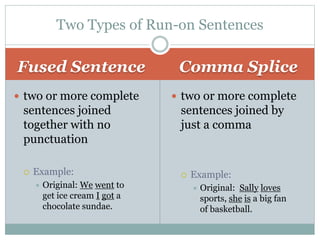 Run on sentences | PPT