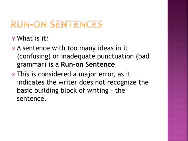 run-on sentences.pptx | Wedding | Personal Celebrations & Life Events