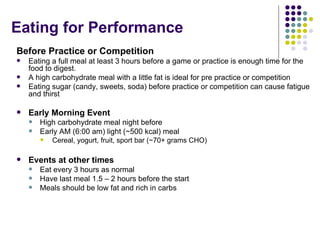 Eating for Performance (Nutrition for Runners) | PPT