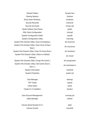 Run commands listed below in alphabetical order | DOC | Operating ...