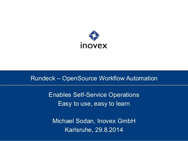 Rundeck Open Source Workflow Automation