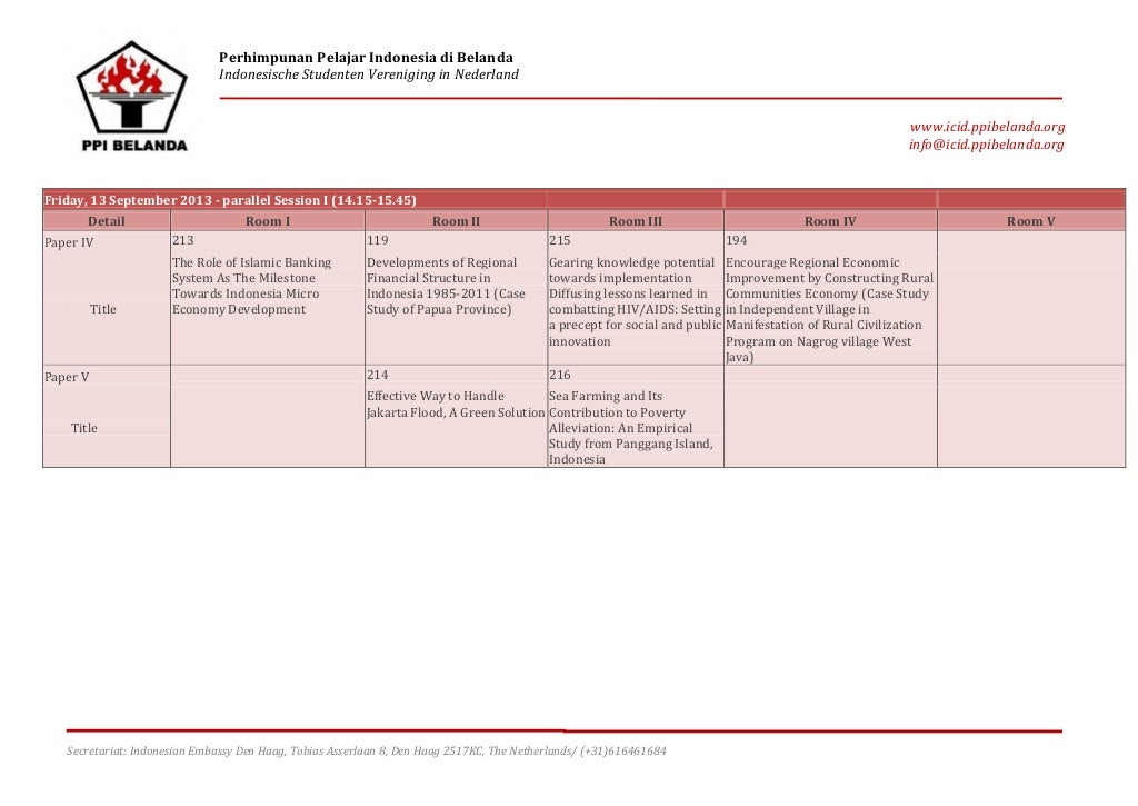 Rundown and presentation theme final version (9 sept) - ICID