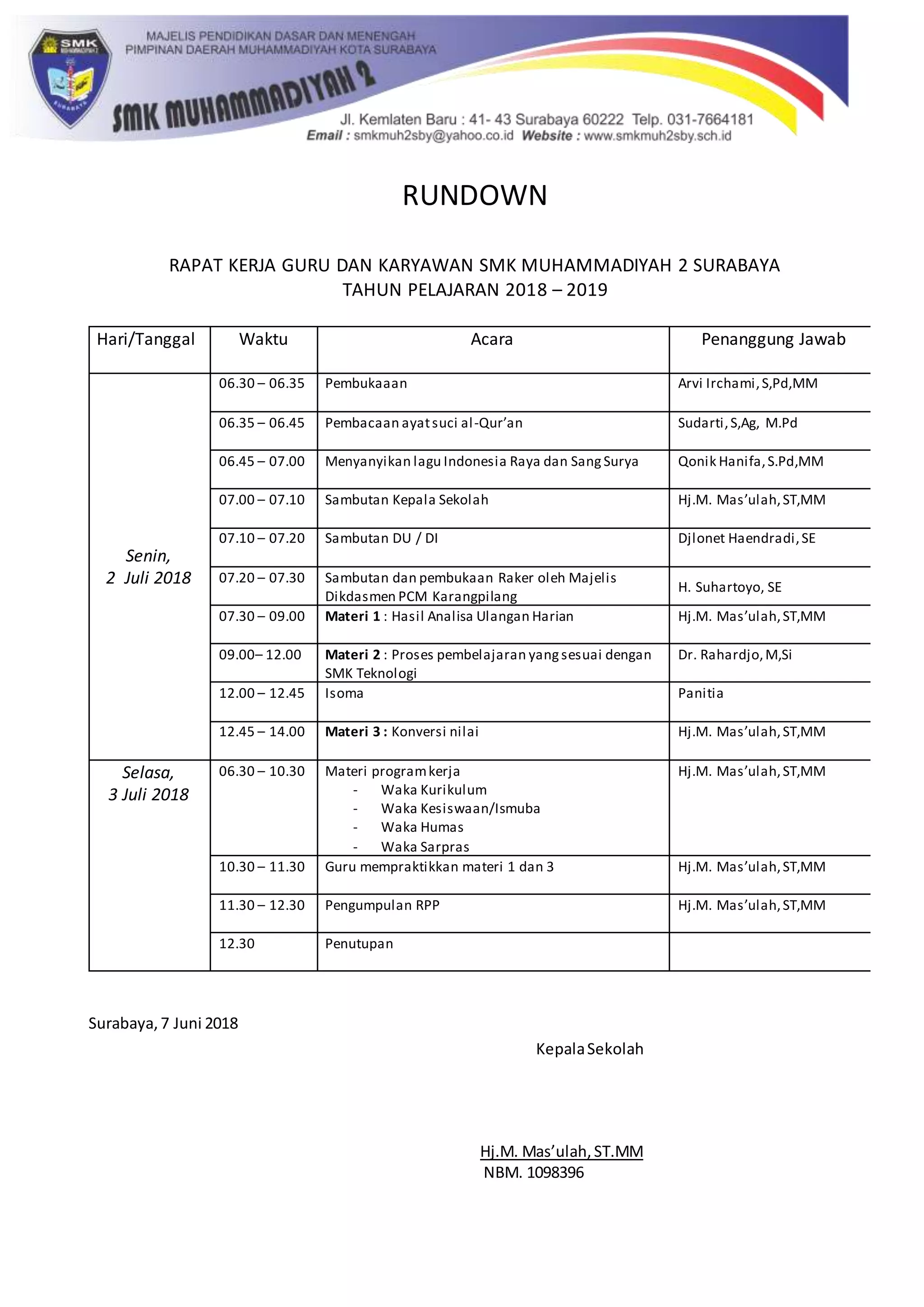 Rundown raker 2018 2019 | PDF