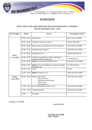 Rundown raker 2018 2019 | PDF