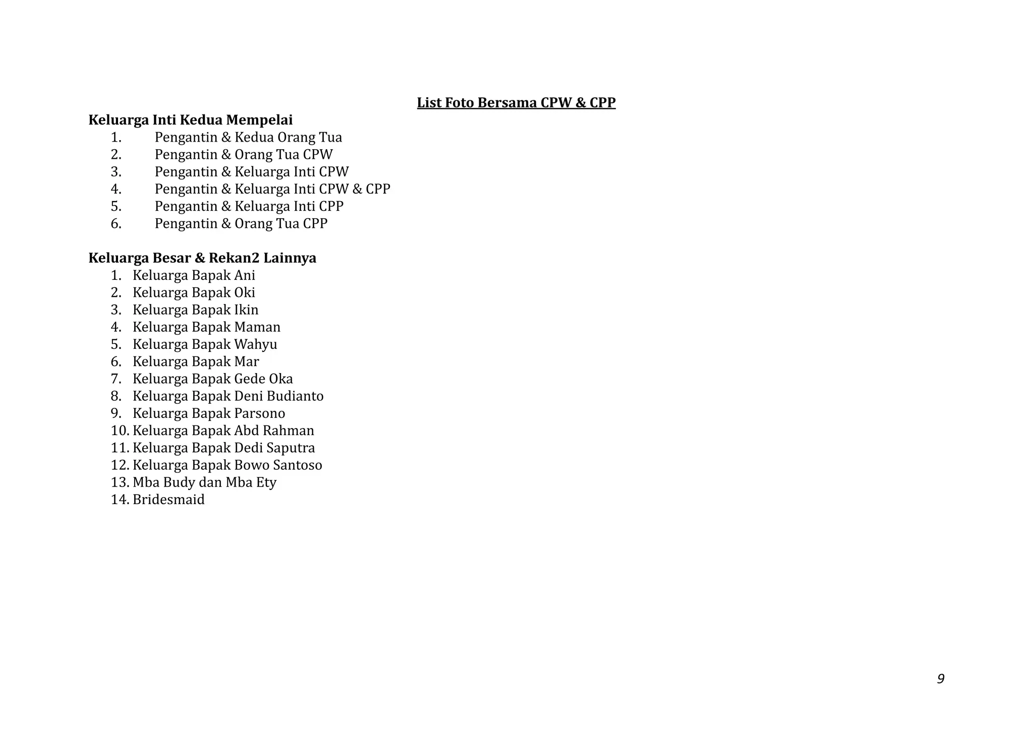 Rundown Wedding Mega & Bayu sekaligus acara resepsi buat contoh kalo ...