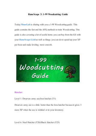 RuneScape 3: 1-99 Woodcutting Guide | DOCX