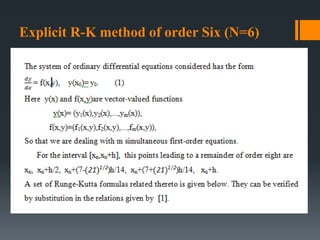 Runge Kurta method of order Four and Six | PPTX