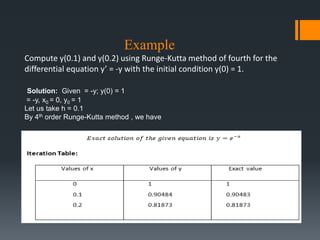 Runge kurta method of order Four and Six | PPTX