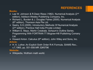 Runge kurta method of order Four and Six | PPTX