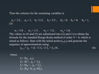 Runge kurta method of order Four and Six | PPTX