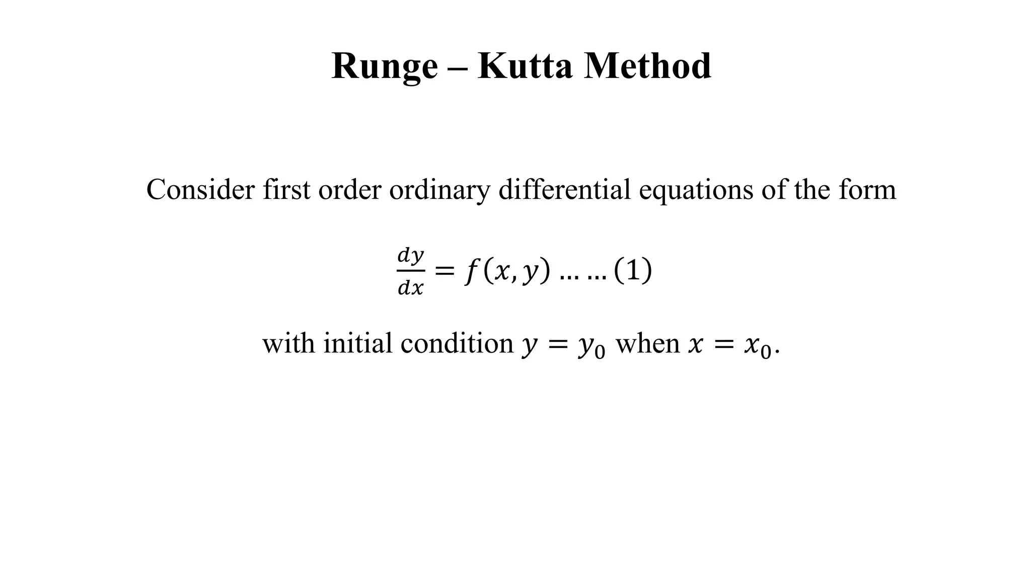 Runge Kutta Method Of Fourth Orderpptx Physics Science