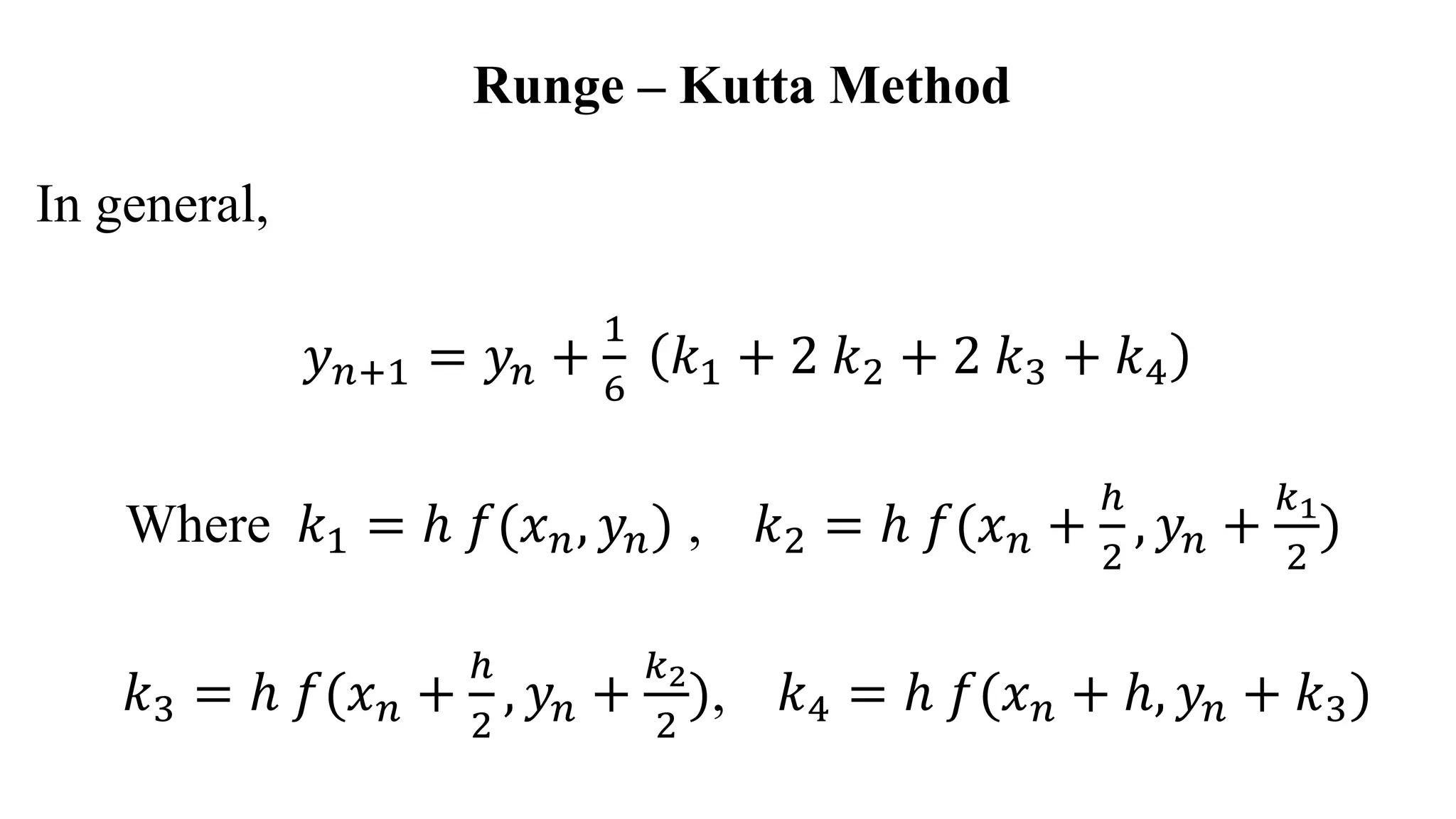 Runge Kutta Method Of Fourth Order Pptx