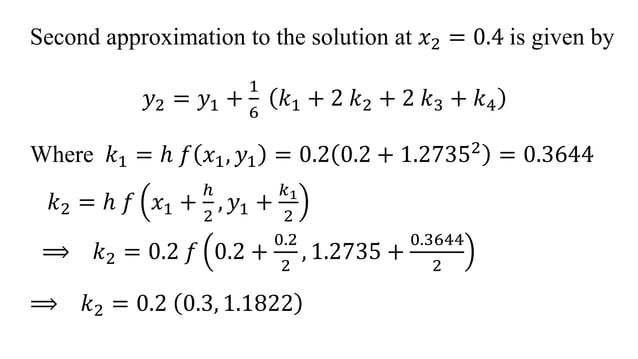 Runge Kutta Method Of Fourth Orderpptx Physics Science