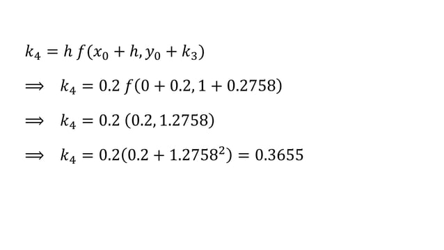 Runge Kutta Method Of Fourth Orderpptx Physics Science