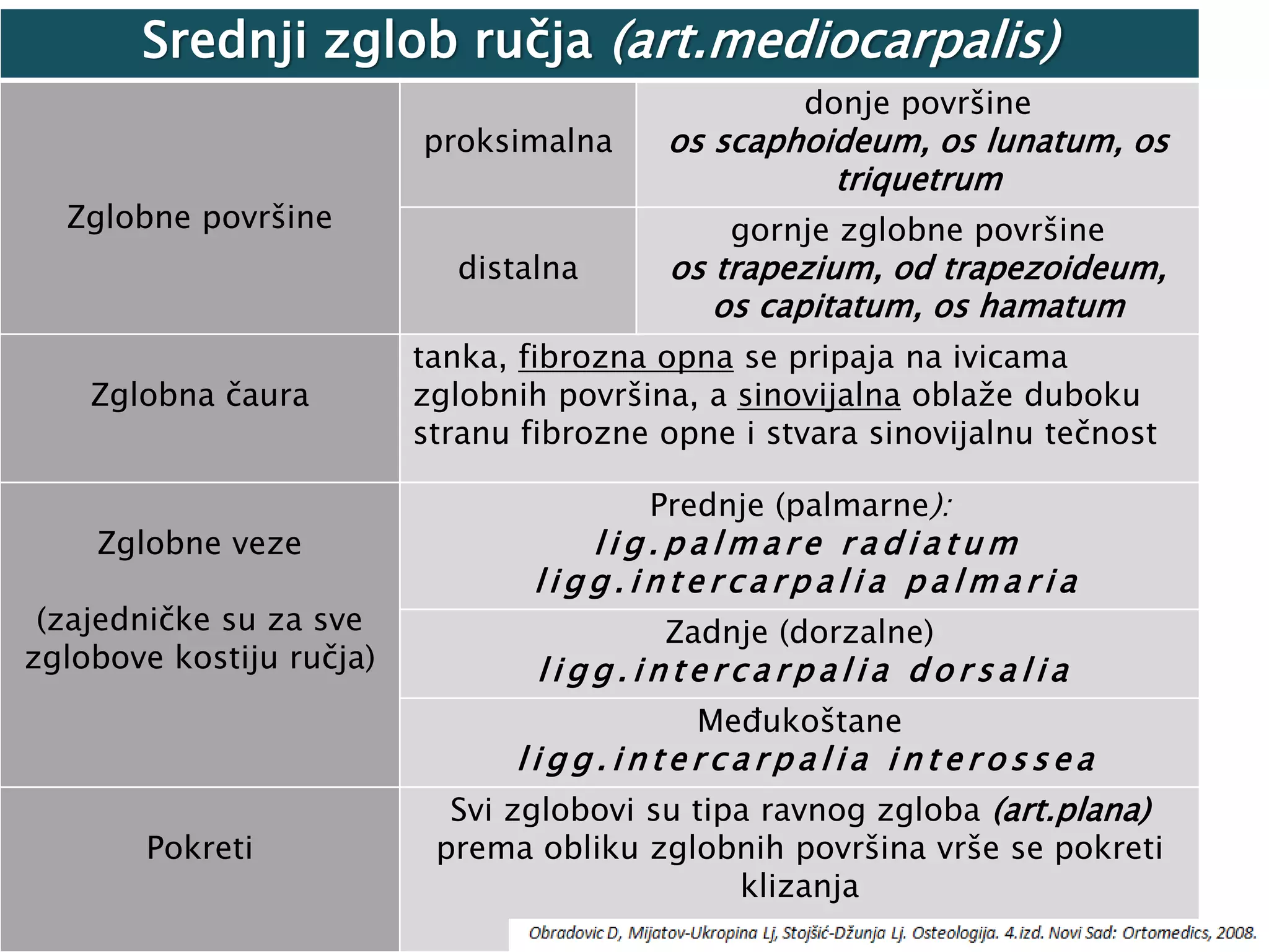 Wrist & hand, Ručni zglob i šaka | PDF