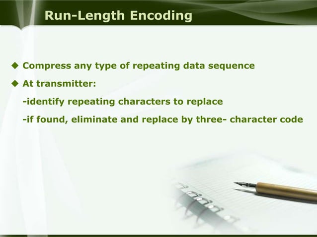 Run length encoding | PPTX | Programming Languages | Computing