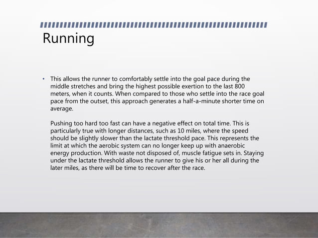 Optimal Pacing Strategies for Running Medium to Long Distances | PPT