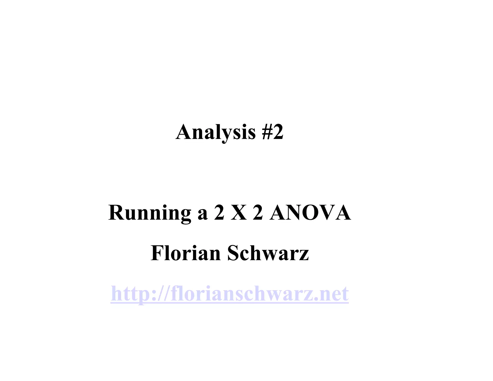 Running 2x2 ANOVA's in SPSS | PDF