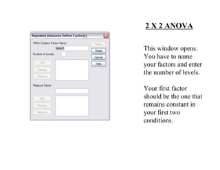 Running 2x2 ANOVA's in SPSS | PDF