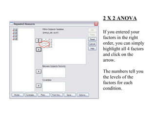 Running 2x2 ANOVA's in SPSS | PDF