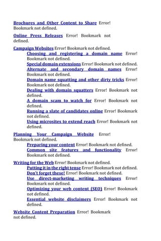 Running for Office as an Online Candidate - Book Sample | PDF