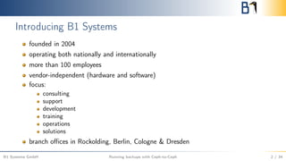 OSDC 2019 | Running backups with Ceph-to-Ceph by Michael Raabe | PDF