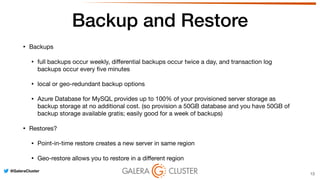 Running Galera Cluster on Microsoft Azure | PPT