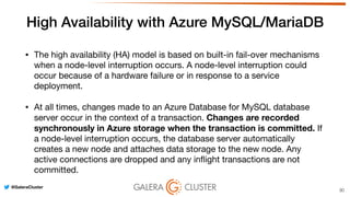 Running Galera Cluster on Microsoft Azure | PPT