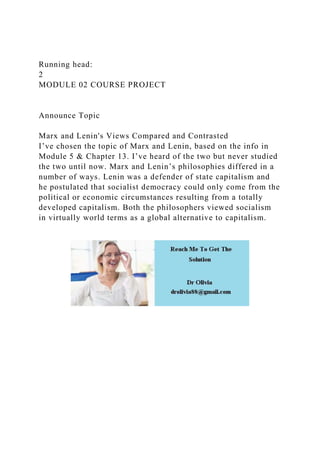 Running head 2MODULE 02 COURSE PROJECTAnnounce Topic.docx