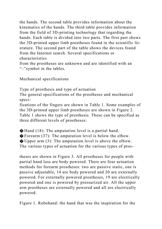 Running head 3D PRINTED AND CONVENTIONAL PROSTHETIC LIMBS .docx