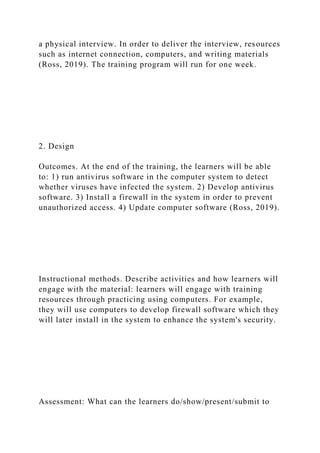 Running Head ADDIE Worksheet- HRMN 4061ADDIE Worksheet- HRMN 4 | PDF